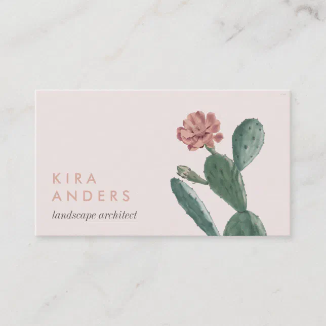 Pink Vintage Cactus Business Cards | Zazzle