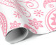 Pink Vintage Floral paisley Over White Background Wrapping Paper | Zazzle