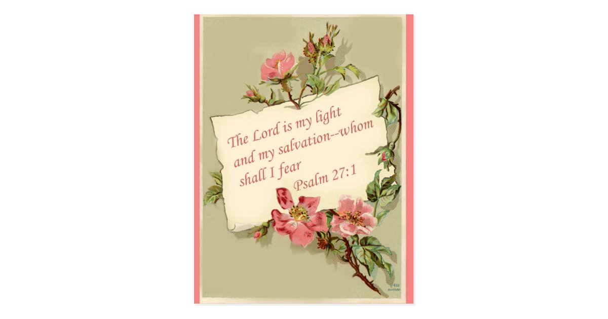 Pink Vintage Flowers Bible Verse Postcard | Zazzle.com