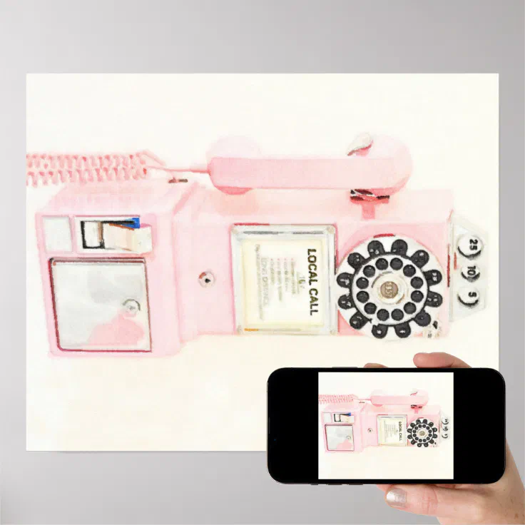 Pink Vintage Payphone Poster | Zazzle