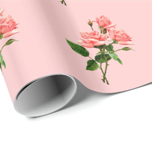 Pink Vintage Roses Wrapping Paper | Zazzle