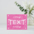 Pink Vintage Text Message Postcard | Zazzle