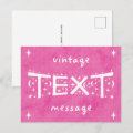 Pink Vintage Text Message Postcard | Zazzle