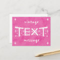 Pink Vintage Text Message Postcard | Zazzle