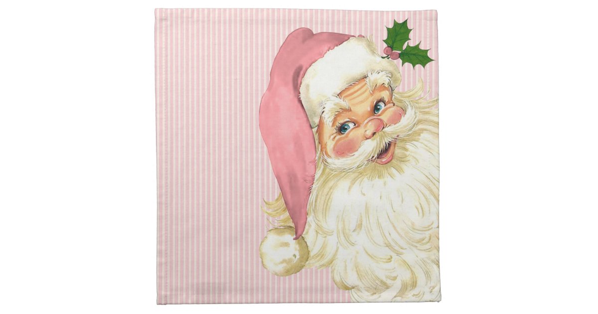 Pink Vintage Victorian Santa Claus Napkin | Zazzle
