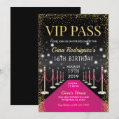 Pink VIP Pass Hollywood Red Carpet Birthday Invitation | Zazzle