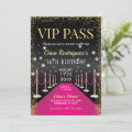 Pink VIP Pass Hollywood Red Carpet Birthday Invitation | Zazzle