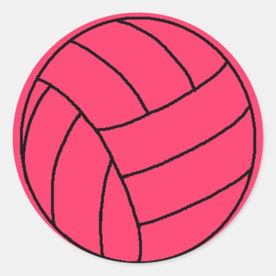 Pink Volleyball Sticker | Zazzle.com