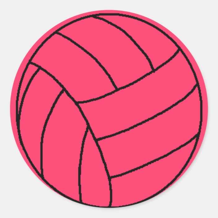 Pink Volleyball Sticker | Zazzle.com