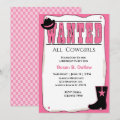 Pink Wanted Poster Birthday Invitation | Zazzle