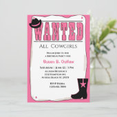 Pink Wanted Poster Birthday Invitation | Zazzle