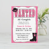 Pink Wanted Poster Birthday Invitation | Zazzle