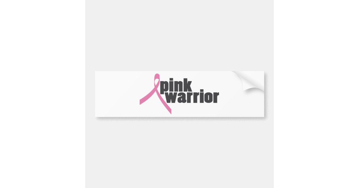 pink warrior (breast cancer) bumper sticker | Zazzle