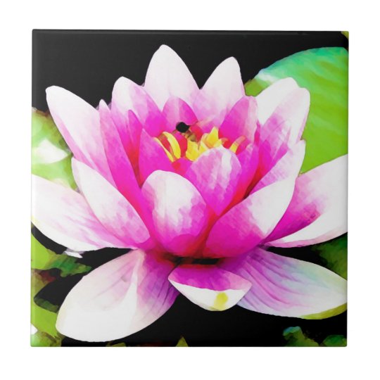 Pink water lily ceramic tile | Zazzle.com