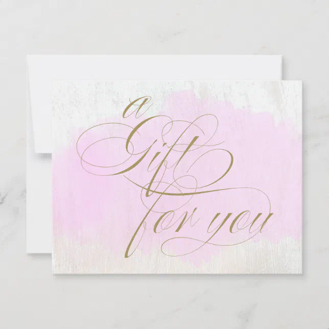 Pink Watercolor Calligraphy Gift Certificate | Zazzle