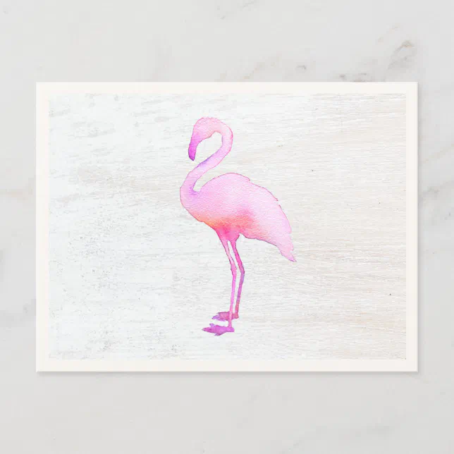 Pink Watercolor Flamingo Calling Card | Zazzle