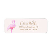 Pink Watercolor Flamingo Label | Zazzle