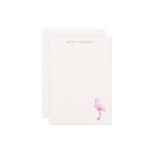 Pink Watercolor Flamingo Note Card | Zazzle
