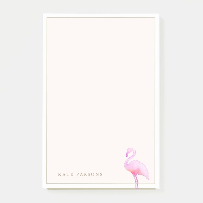 Pink Watercolor Flamingo Notepad | Zazzle.com