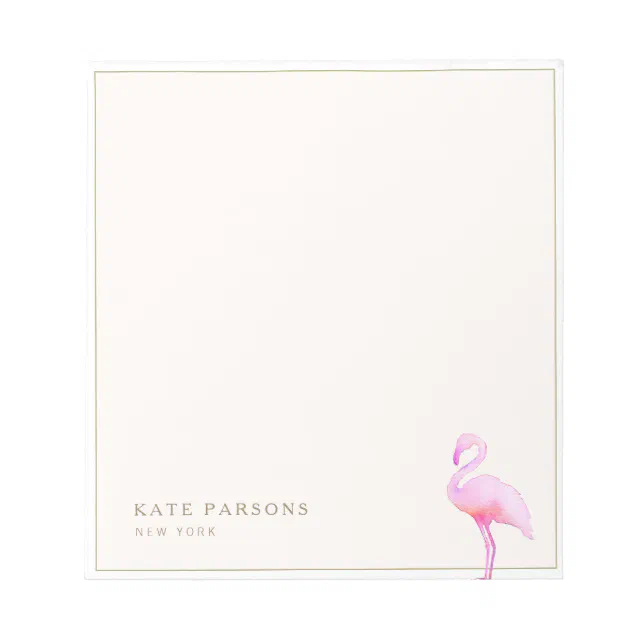 Pink Watercolor Flamingo Notepad | Zazzle