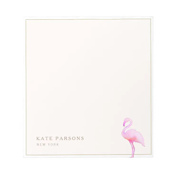 Pink Watercolor Flamingo Notepad | Zazzle