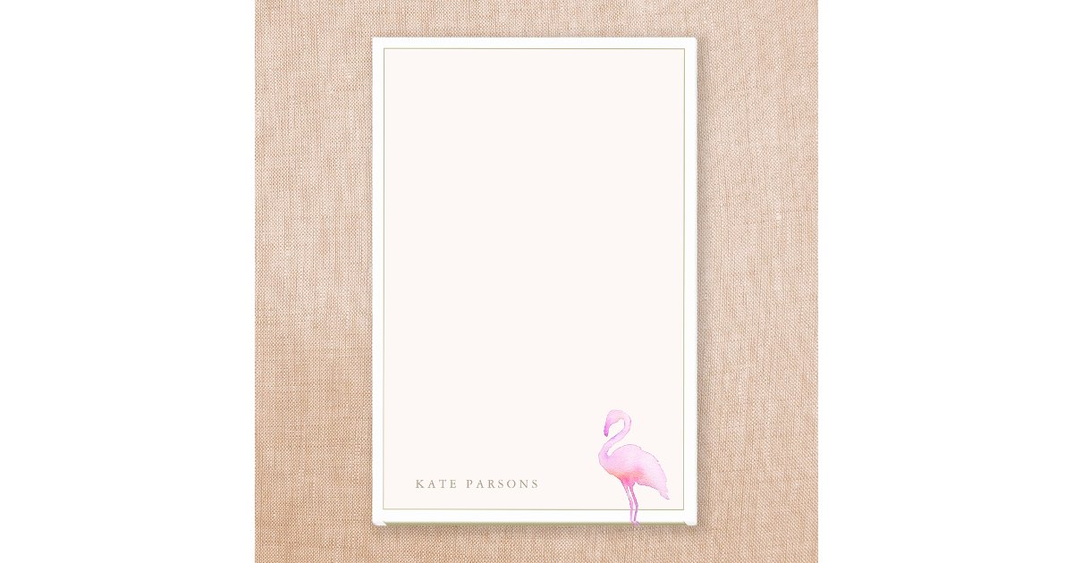 Pink Watercolor Flamingo Notepad | Zazzle