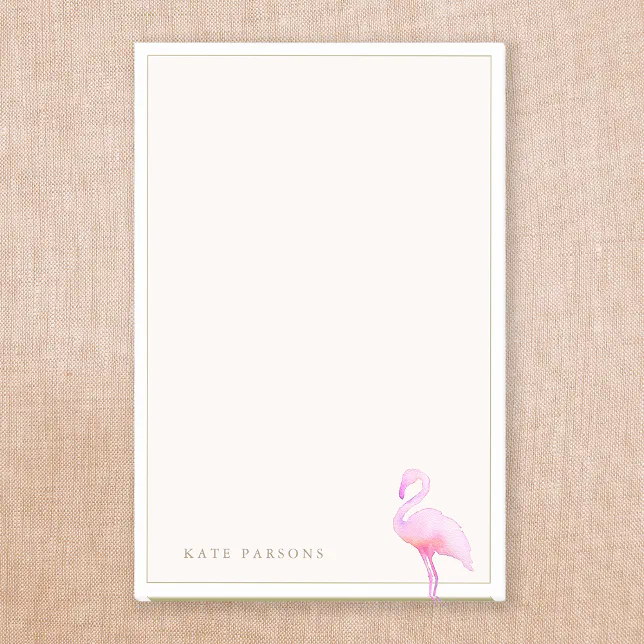 Pink Watercolor Flamingo Notepad | Zazzle