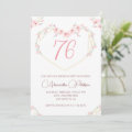 Pink Watercolor Floral Boho 76th birthday Invitation | Zazzle