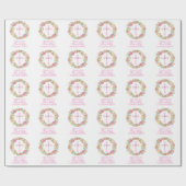 Pink Watercolor Floral Girl First Holy Communion Wrapping Paper | Zazzle