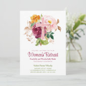 Pink Watercolor Floral Women's Church Retreat Invitation | Zazzle