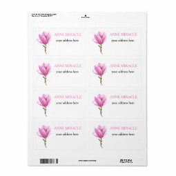 Pink Watercolor Flower Shipping Labels | Zazzle