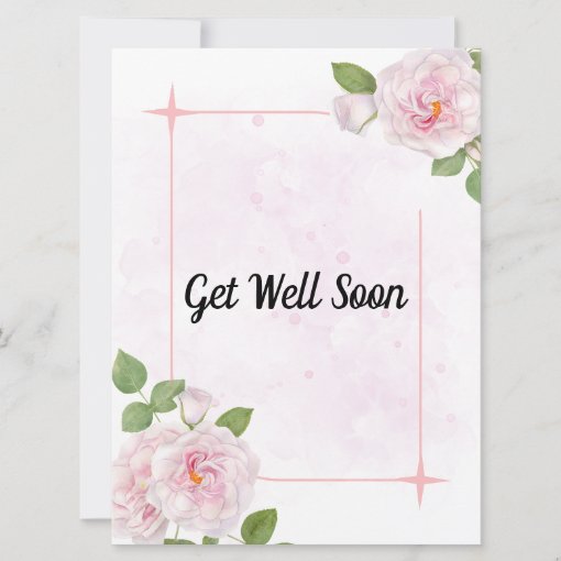 Pink Watercolor Flowers Get Well Soon Card | Zazzle