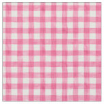 Pink White Checkered Gingham Pattern Fabric | Zazzle