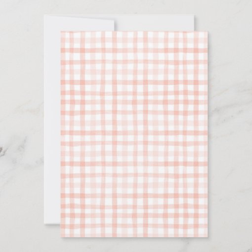 Pink Watercolor Gingham Girl Baby Shower Invitation | Zazzle