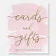 Pink Watercolor Gold Cards and Gifts Sign | Zazzle
