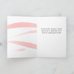 Pink Watercolor Graduate Congratulations 2 Photo C Card | Zazzle