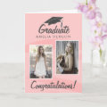 Pink Watercolor Graduate Congratulations 2 Photo Card | Zazzle