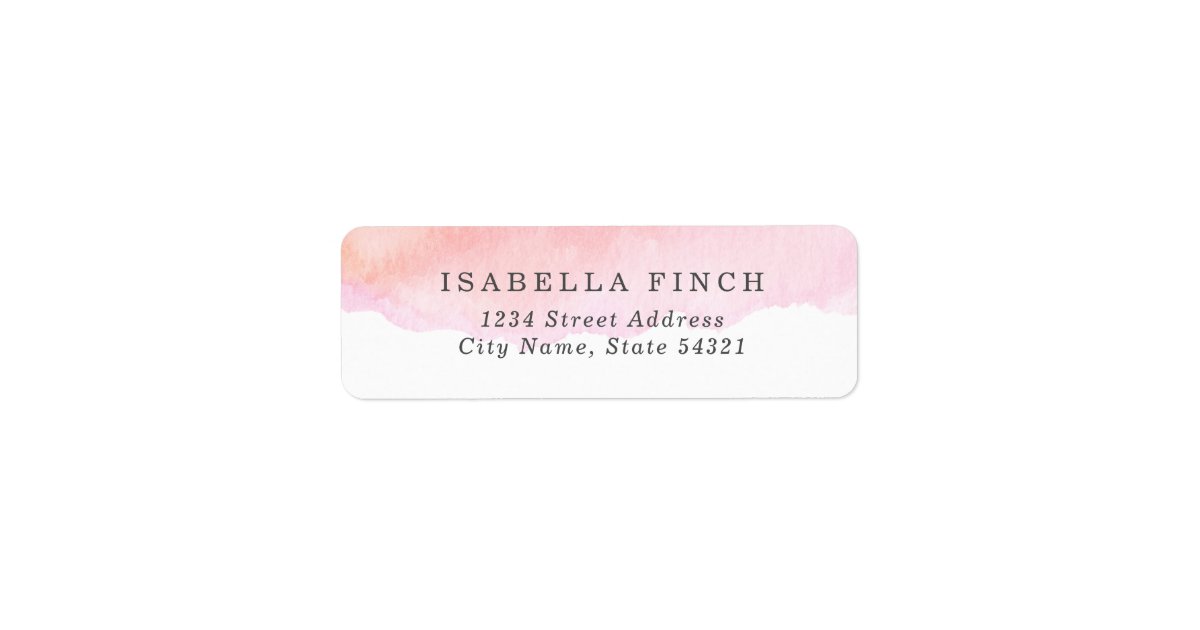 Pink Watercolor Label | Zazzle