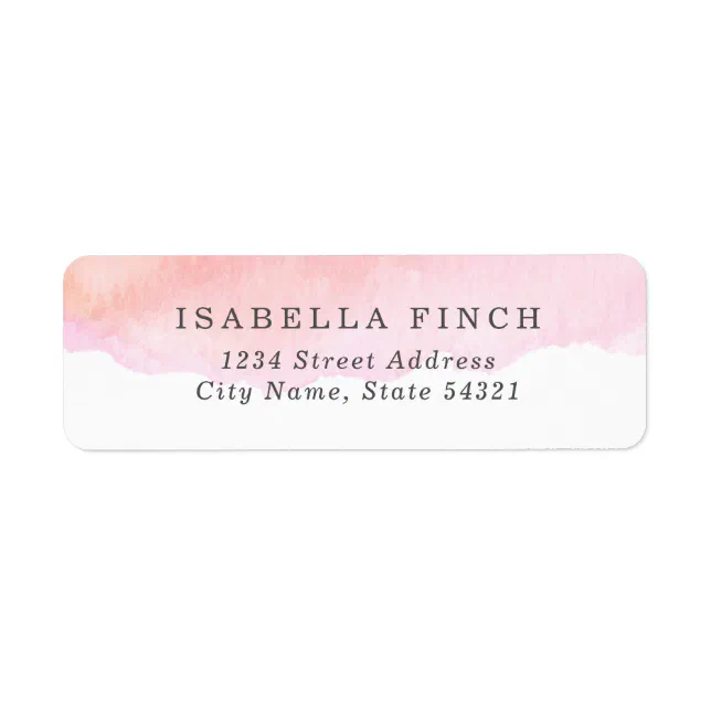 Pink Watercolor Label | Zazzle