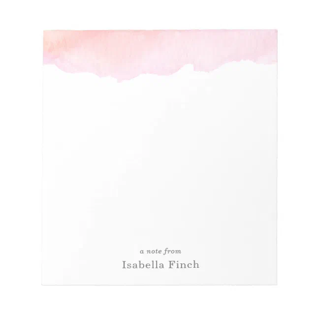 Pink Watercolor Notepad | Zazzle