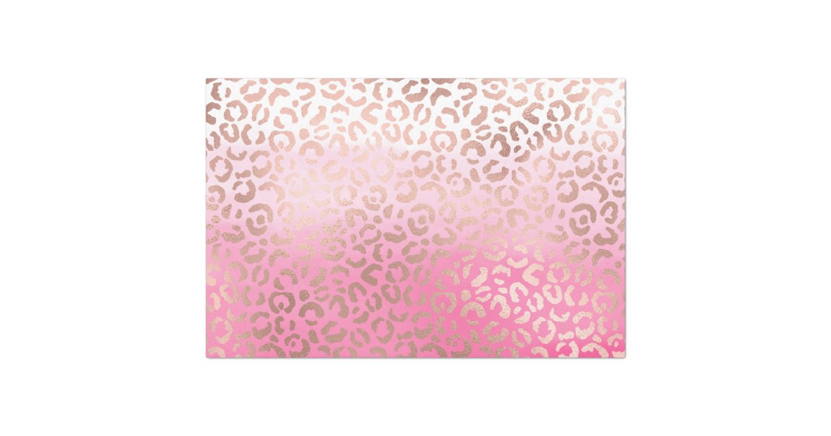 Pink Watercolor Ombre Leopard Print Tissue Paper | Zazzle