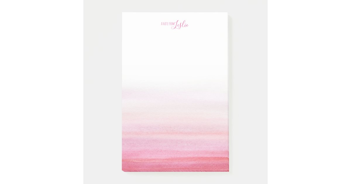 Pink Watercolor Pattern A Note From Notepad | Zazzle