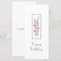 Pink Watercolor, Pen & Ink Floral Stem Card | Zazzle
