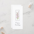 Pink Watercolor, Pen & Ink Floral Stem Card | Zazzle