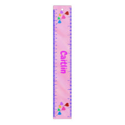 Pink Watercolor Personalized Name Hearts Ruler | Zazzle