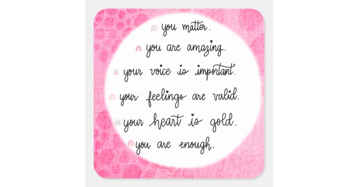 Pink Watercolor Positive Affirmations stickers | Zazzle