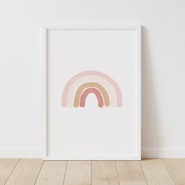 Pink Watercolor Rainbow Nursery Poster | Zazzle