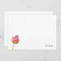 Pink Watercolor Rosebud Note Card | Zazzle