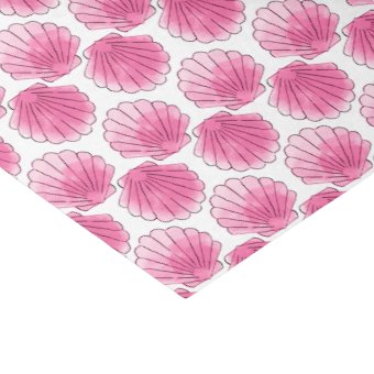 Pink Watercolor Seashell Tissue Paper | Zazzle