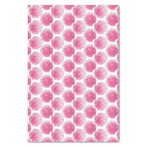Pink Watercolor Seashell Tissue Paper | Zazzle